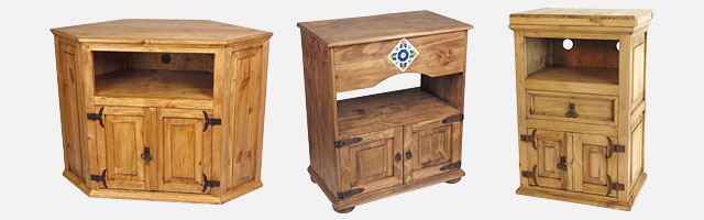 Mexican rustic pine tv stand store