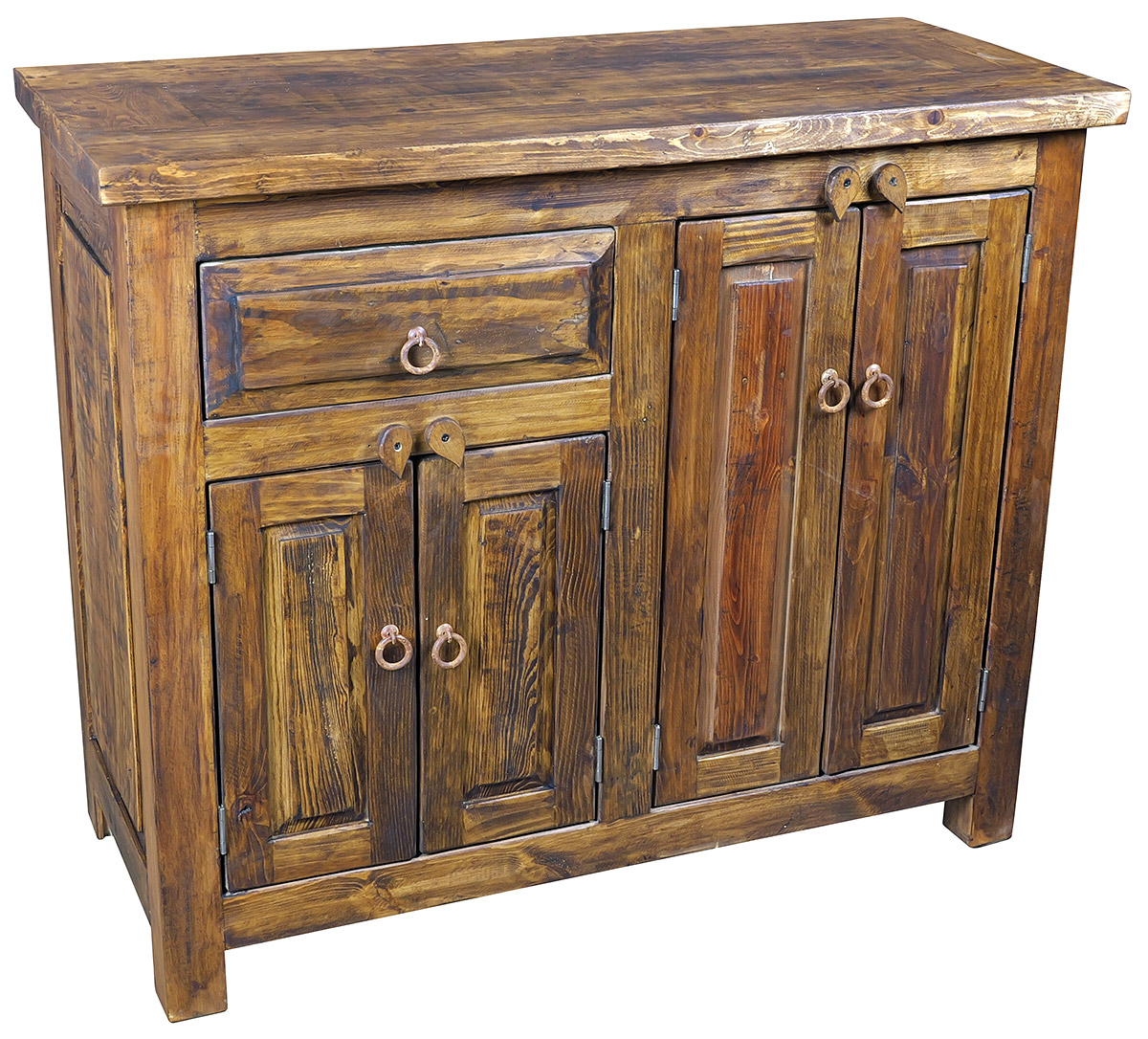 Rustic Reclaimed Wood Buffet with 4 Doors and 1 Drawer