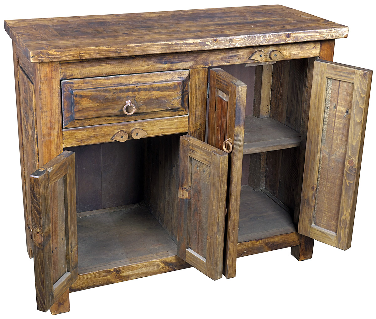 Rustic Reclaimed Wood Buffet with 4 Doors and 1 Drawer