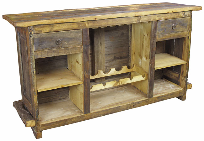 Rustic Reclaimed Wood Ox Yoke Bar