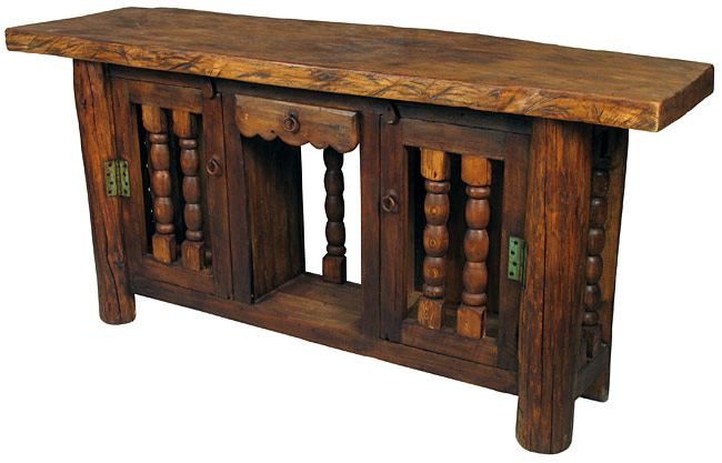 Rustic Turned Door Console Table