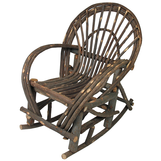 Set of 2 - Rustic Bent Twig Rocking Chairs - With Bark