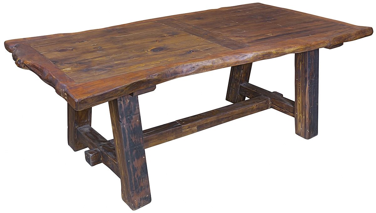 Rustic Wood Dining Table Set with 6 Chairs