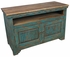 Rustic Wood Turquoise TV Console