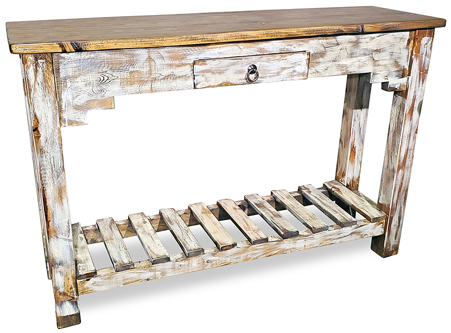 Santa Fe Sofa Table with Slat Bottom and Drawer