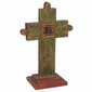 Indented Painted Cross with Base