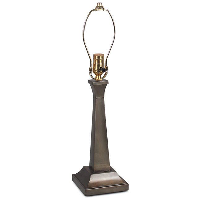Small Aged Tin Taper Lamp Base - IA3000