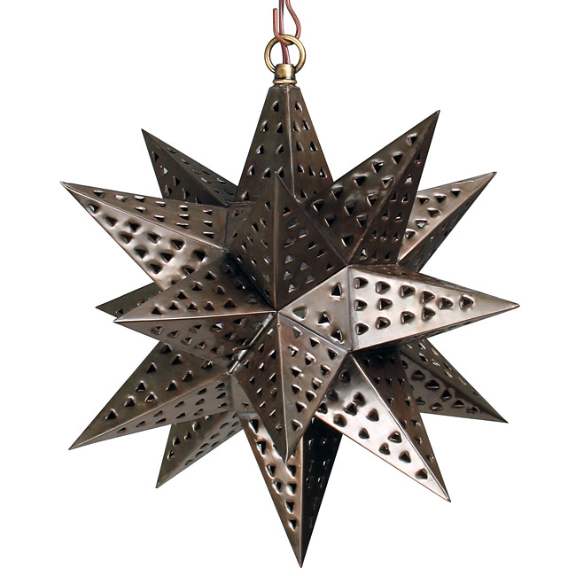 Small Punched Tin Hanging Star Light