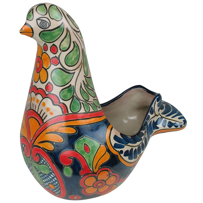 Small Talavera Dove Flower Pot