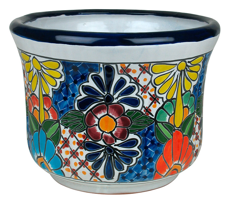 Small Talavera Squash Flower Pot