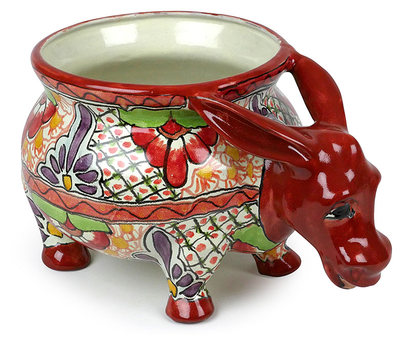 Talavera Donkey Planter Pot - Animal Pots