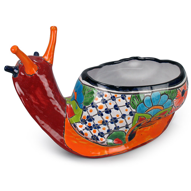 Talavera Snail Flower Pot Planter