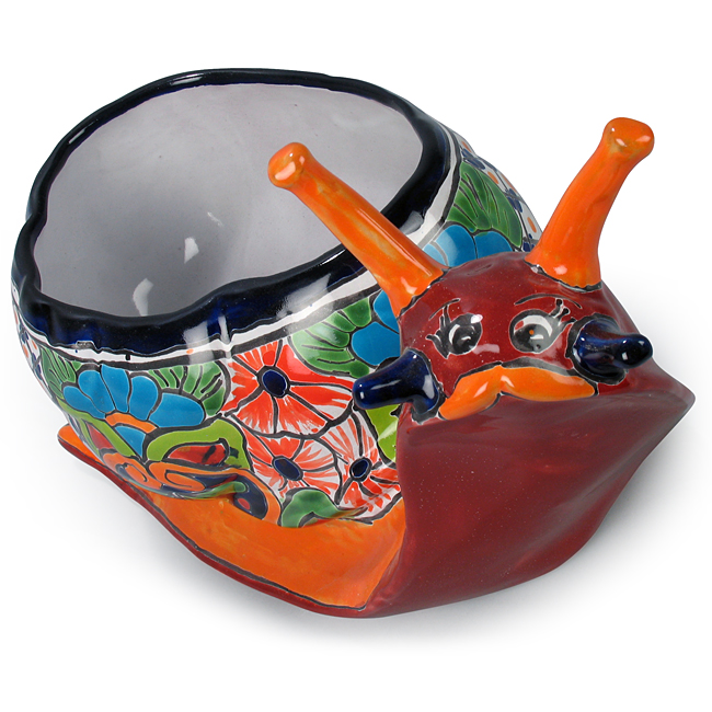 Talavera Snail Flower Pot Planter