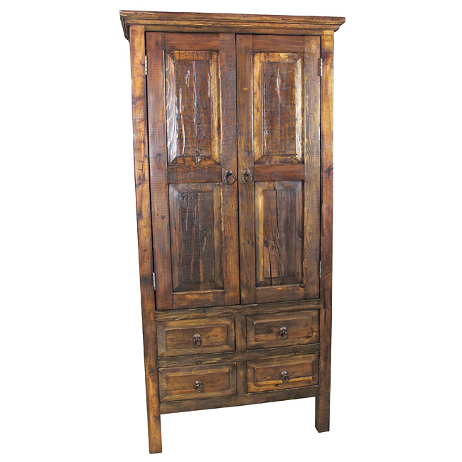 Distressed wood armoire store
