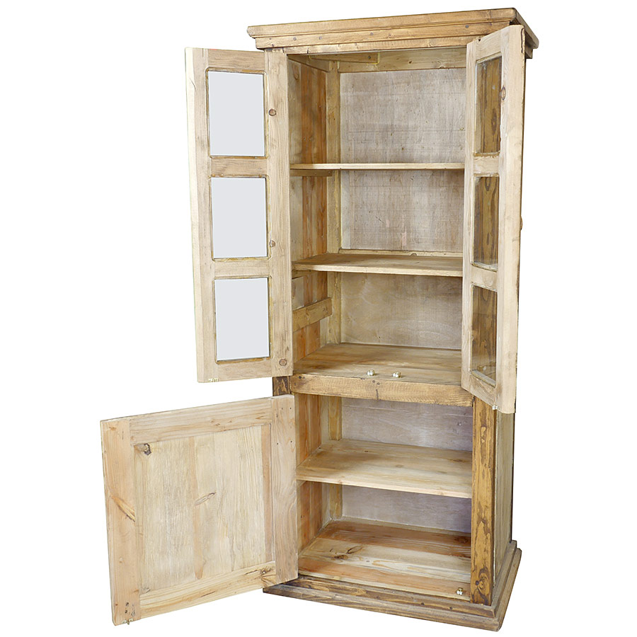 Rustic Tall Cabinet 47.4" Tall Accent Distressed Cabinet Storage 2