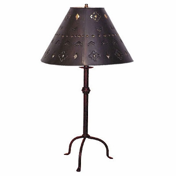 Three Leg Iron Table Lamp with Tin Shade
