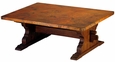 Rectangular Farmhouse Coffee Table with Copper Top