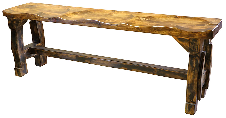 Triple Seat Painted Wood Tractor Seat Bench - Triple