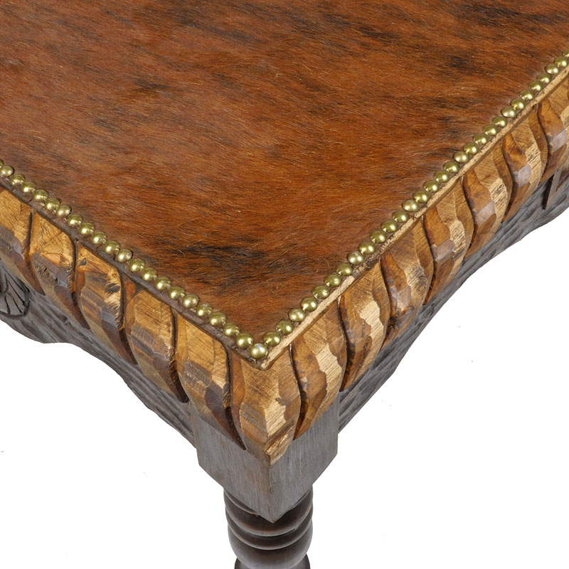 Western Coffee Table with Cowhide Top