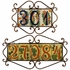 Wrought Iron Address Tile Holders - Sizes for 2 to 6 Numbers