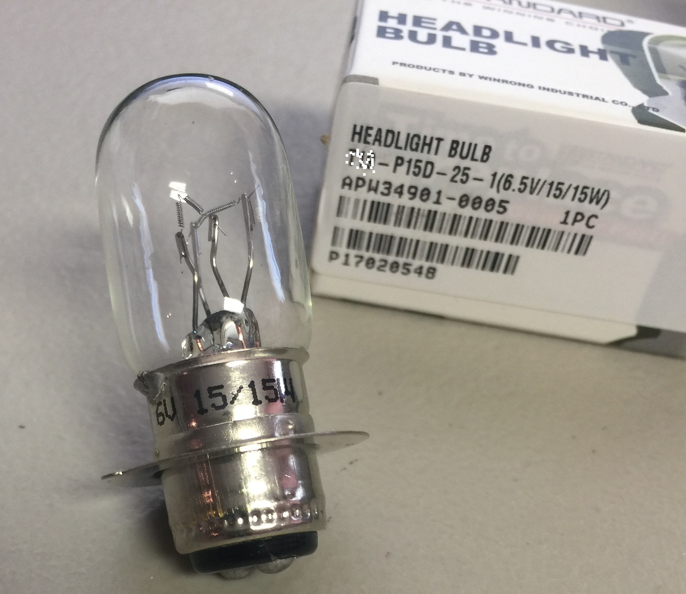 @ 6V_15W_15W Headlight_Bulb (sold_each) (atc90) (10A) (BULB110)