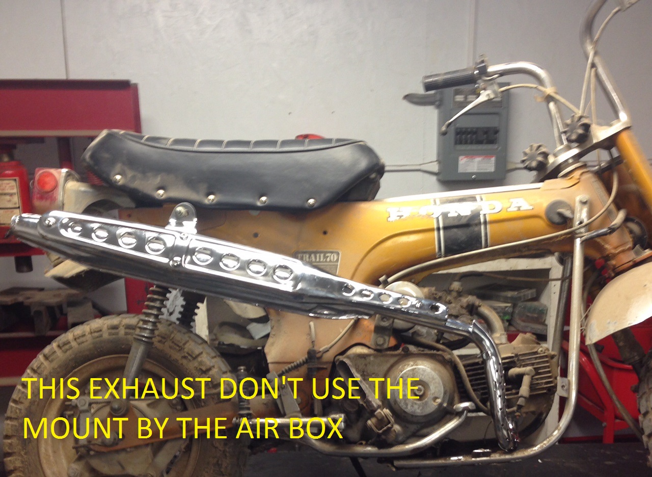 @ CT70_AFTERMARKET EXHAUST_SYSTEM W/HEAT_SHIELDS PICK_BLACK_OR_CHROME ...