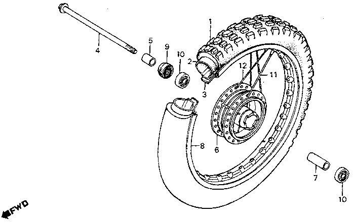 @ FRONT WHEEL CT90_78_&_79