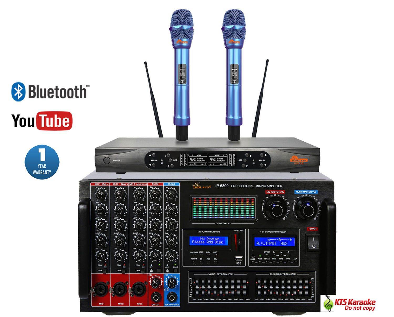 "COMBO8" IDOLmain IP-6800 8000W Professional Mixing Amplifier Plus UHF ...