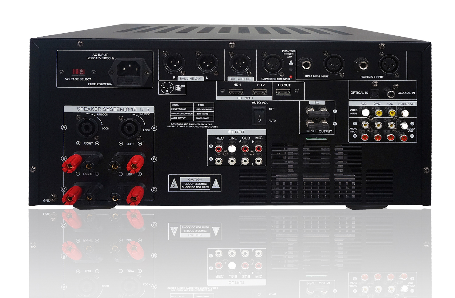 IDOLmain IP-5900 Professional 6000W Karaoke Mixing Amplifier /w Echo ...