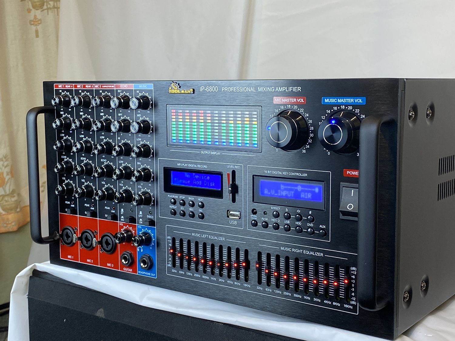 IDOLmain IP-6800 8000W Professional Digital Echo Console Karaoke Mixing ...