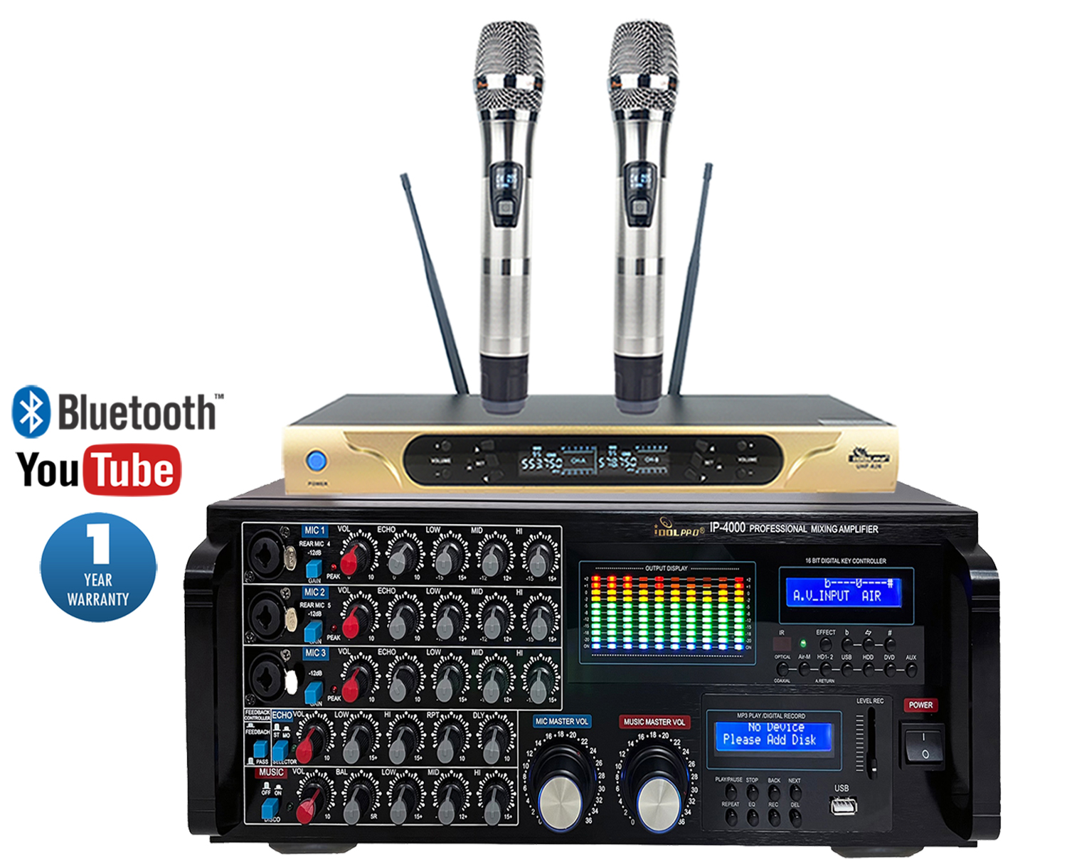 "COMBO7" IDOLpro IP-4000 3000W Professional Mixing Amplifier Plus ...