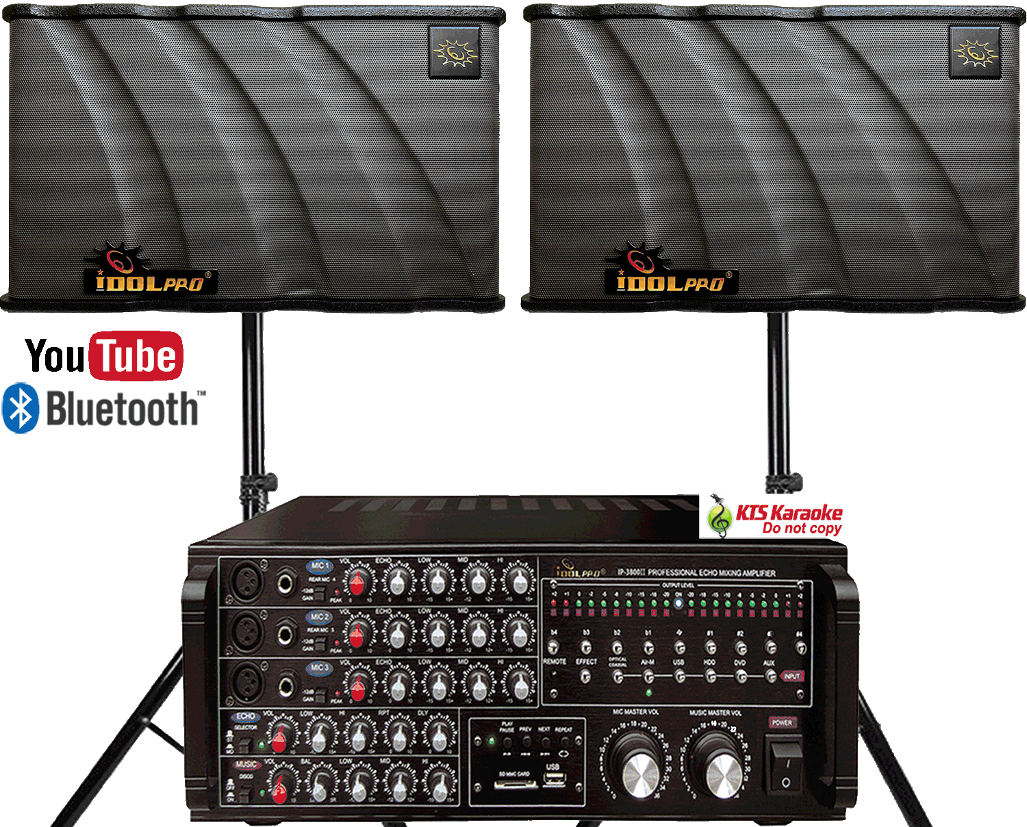 "ASCOMBO2" IDOLPRO IP-3800 II 1300W Mixing Amplifier Plus IPS-680 1000W Professional Studio ...