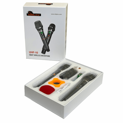 IDOLpro UHF-10 Dual Wireless Microphone Set With Rechargeable Receiver