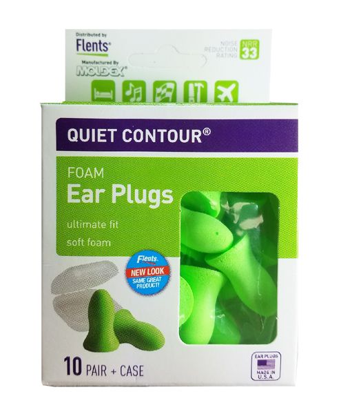 Flents Contour UF Foam Ear Plugs (NRR 33) (Pack of 10 Pairs w/Carry ...