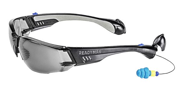 ReadyMax Construction Safety Glasses with Ear Plugs - PermaPlug™ (NRR ...