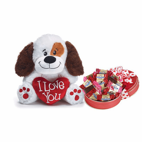 Valentine Sweets I Love You Plush Puppy Gift Set