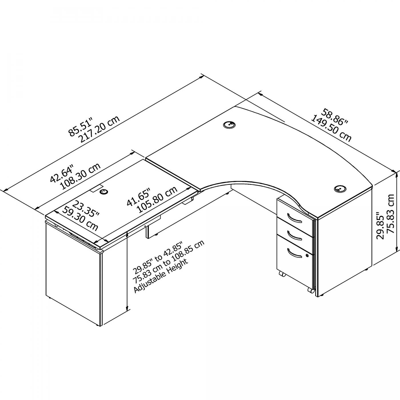 Sit to Stand L Shaped Desk | Standing Desk | Free Shipping with ...