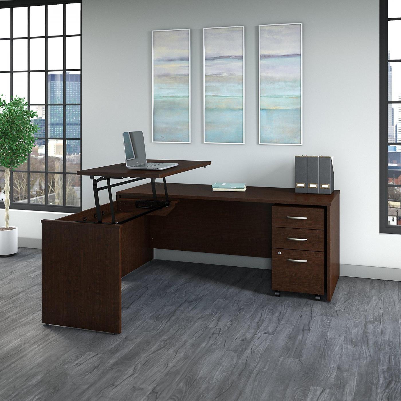 3 Position Sit to Stand L Shaped Desk | Free Shipping with ...