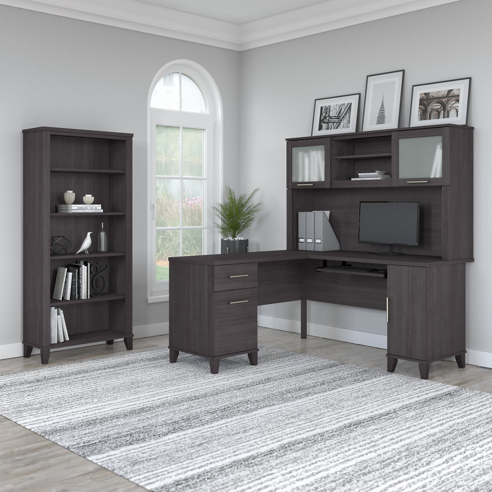 Somerset Collection: Storm Gray L Desk|Free Shipping with ErgonomicHome.com