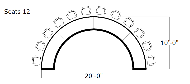 Council Chambers Dais Desk Seats 12 | Social Distancing Panels