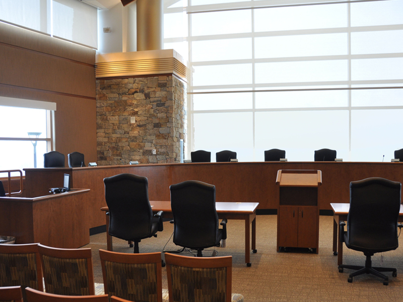 Coucil Chamber Desk Seats 8-9 | Social Distancing Panels