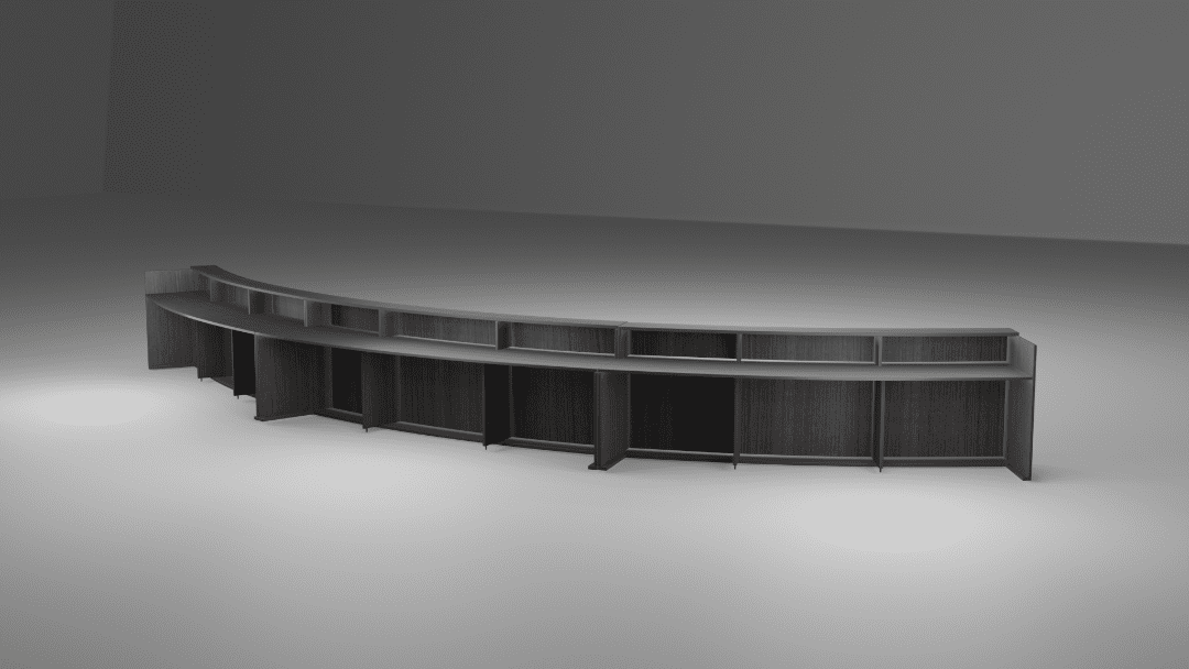 Council Chambers Desk | Crescent Shaped | Ergonomichome.com | TX