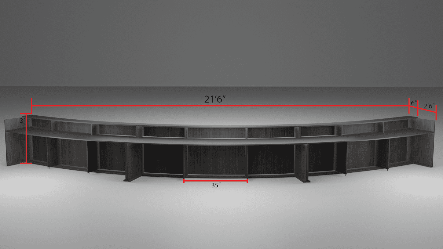 Crescent Shaped Council Chambers Desk | Seats 9