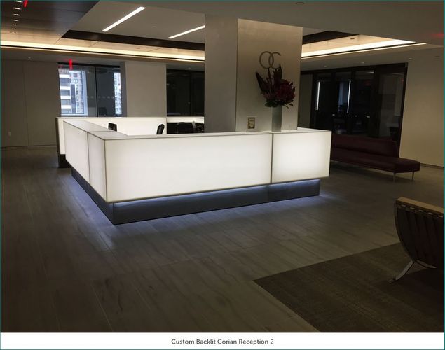 Custom Backlit Corian Reception Desk | Houston, Austin, San Antonio ...