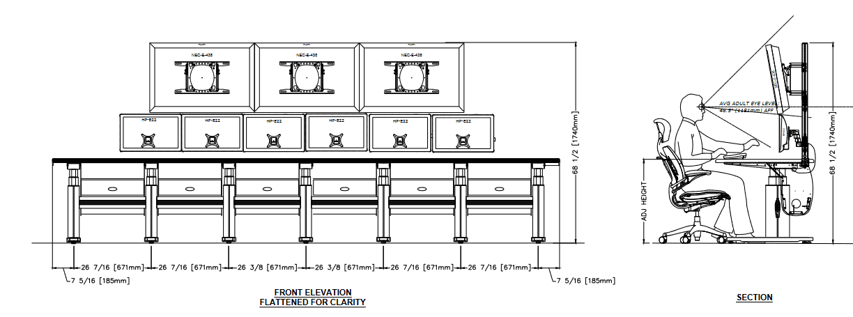 Custom Control Room Console | ERGO-14456-23 | Control Room Desk