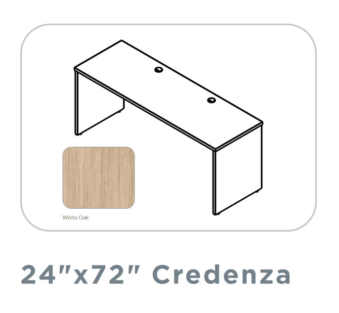 Ergonomic Home 24"X72" Desk Credenza SHELL WITH HALF MODESTY PANEL ...