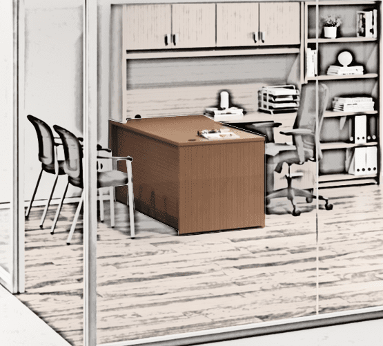 Ergonomic Home 30"X59" DESK SHELL WITH FULL MODESTY PANEL SAHARA RIDGE ...