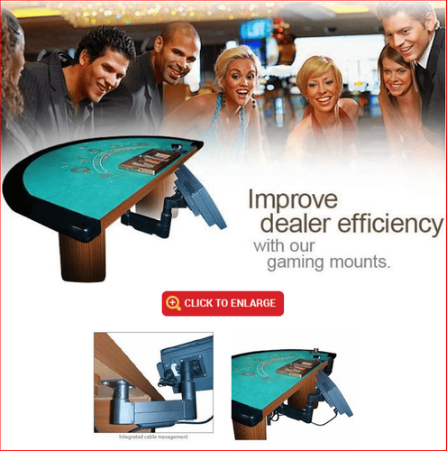 Under Desk Monitor Mount | Casino Arm for Roulette Gaming Table 7020 ...