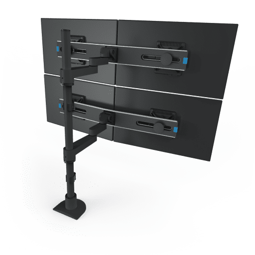 9112-SWITCH-D-FM – ARTICULATING TWO-TIER QUAD MONITOR MOUNT