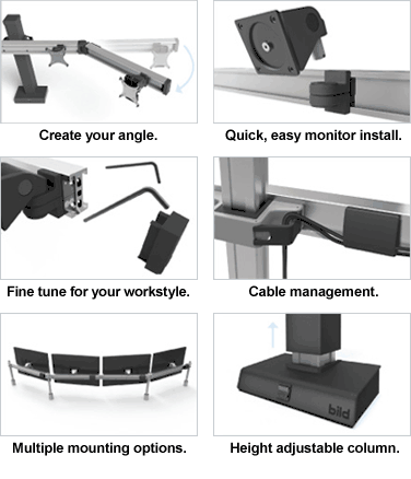 BILD 3 Over 3 Monitor Mount | Multi Monitor Stand